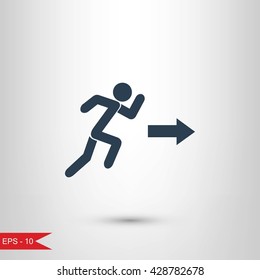 Running Man Figure Direction Arrow Icon Stock Vector (Royalty Free ...