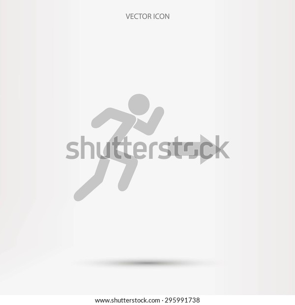 Running Man Figure Direction Arrow Icon Stock Vector (Royalty Free ...