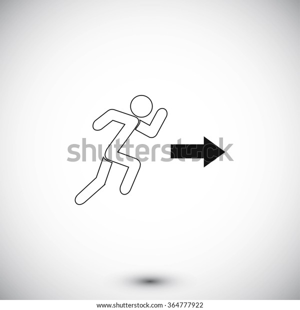 Running Man Figure Direction Arrow Icon Stock Vector (Royalty Free ...