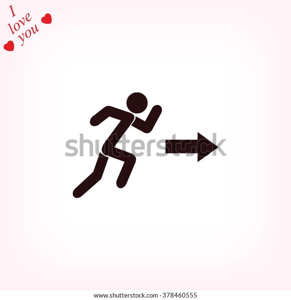 Running Man Figure Direction Arrow Icon Stock Vector (Royalty Free ...