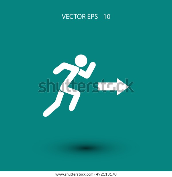 Running Man Figure Direction Arrow Icon Stock Vector (Royalty Free ...
