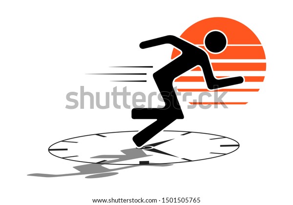 Running Man Icon Sun Background Stock Vector (Royalty Free) 1501505765 | Shutterstock