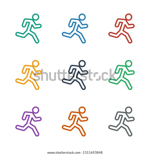 Running Man Icon White Background Editable Stock Vector (Royalty Free ...