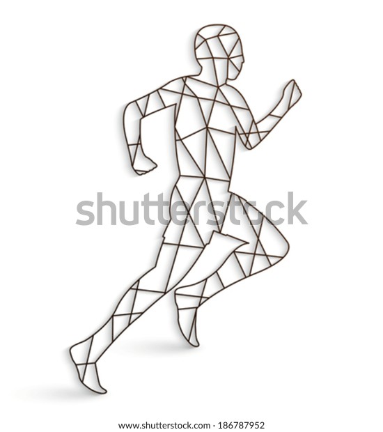 Running Man Lines On White Background Stock Vector (Royalty Free ...