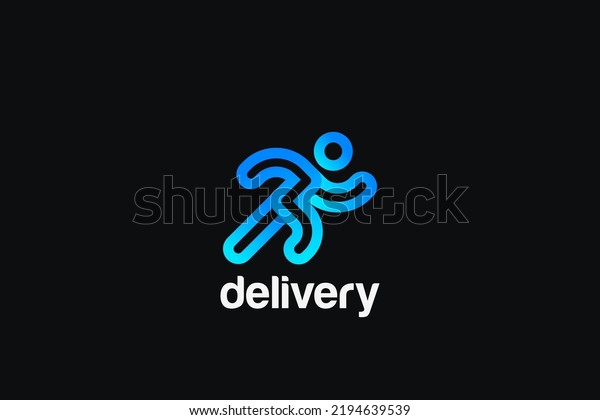 Running Man Logo Abstract Geometric Design Stock Vector (Royalty Free ...