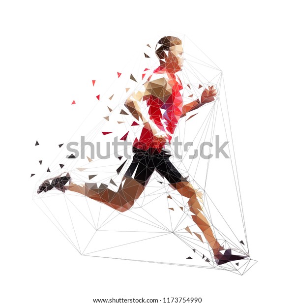 Running Man Low Polygonal Geometric Illustration Stock Vector (Royalty ...