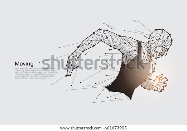 Running Man Motion Art Line Dot Stock Vector (Royalty Free) 661673905 ...