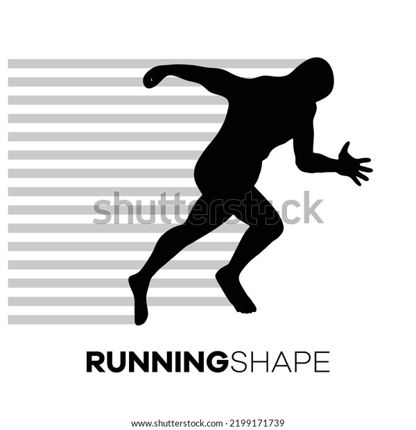 Running Man Shape Easy Use Editable Stock Vector (Royalty Free ...