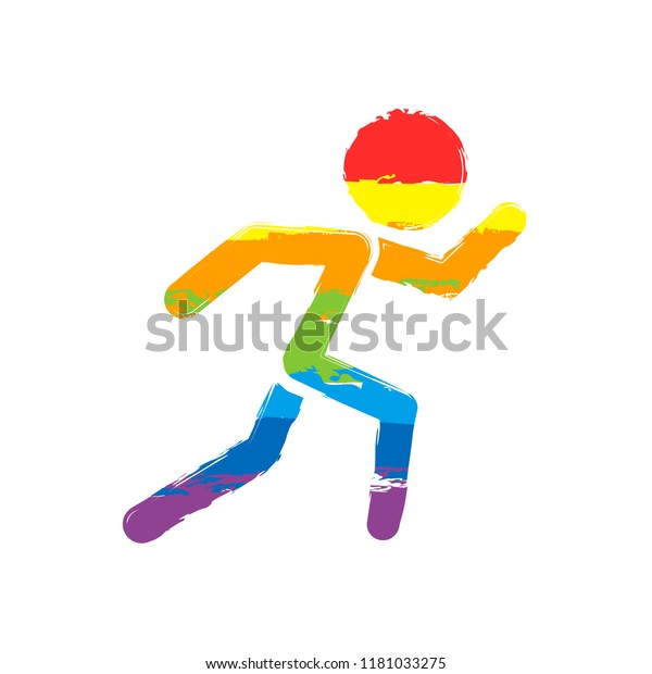 Running Man Simple Icon Drawing Sign Stock Vector (Royalty Free ...