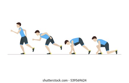 Collection Running Man Icons Animation Sprite Stock Vector (Royalty ...