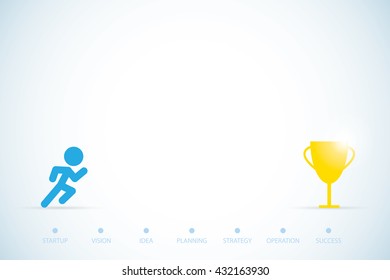 Running Man Trophy Text Startup Business Stock Vector (Royalty Free ...
