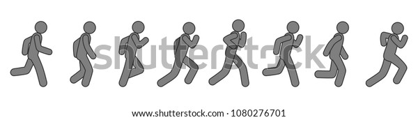Running Man Various Poses Human Movements Stock Vector (Royalty Free ...