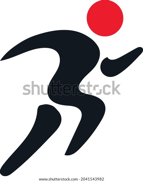 Running Man Vector Logo Red Black Stock Vector (Royalty Free ...