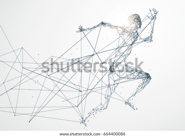 Running Mannetwork Connection Turned Into Vector Stock Vector (Royalty ...