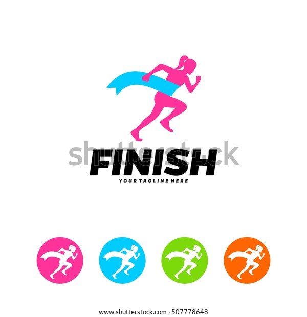 Running Marathon Logo Design Template Stock Vector (Royalty Free) 507778648
