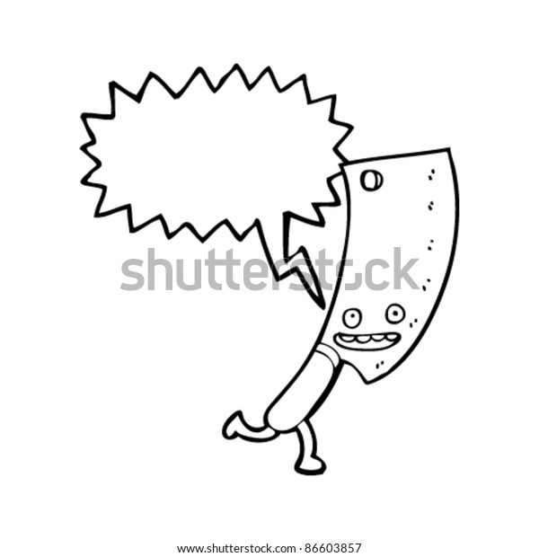 Running Meat Cleaver Cartoon Character Stock Vector (Royalty Free ...