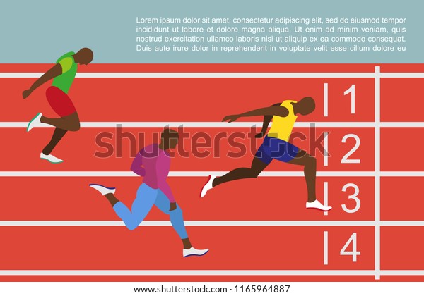 Running men profile picture. Hand drawn athletes runners in flat style ...