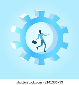 1,444 Cartoon man running in wheel Images, Stock Photos & Vectors ...