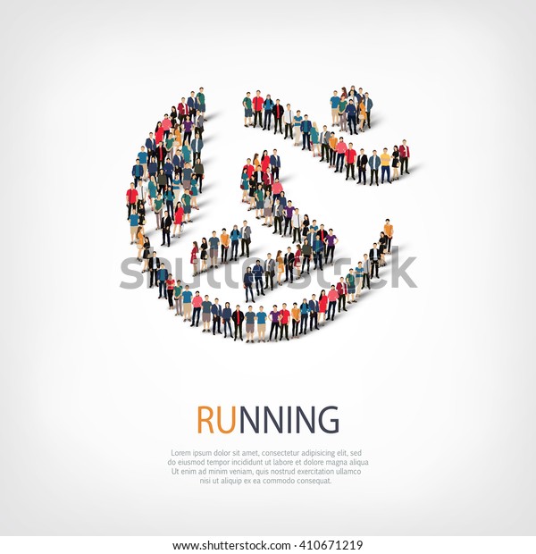 Running People Sign 3d Stock Vector (Royalty Free) 410671219 | Shutterstock