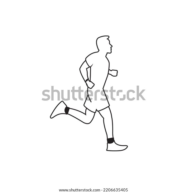 Running Person Logo Vector Illustration Template Stock Vector (Royalty ...