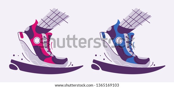 Running Poster Cartoon Vector Illustration Flat Stock Vector (Royalty ...
