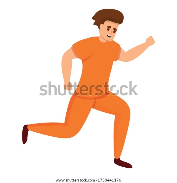 Running Prison Man Icon Cartoon Running Stock Vector (Royalty Free ...