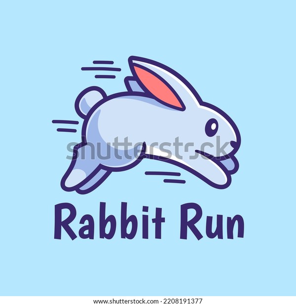 Running Rabbit Cartoon Logo Design Stock Vector (Royalty Free ...