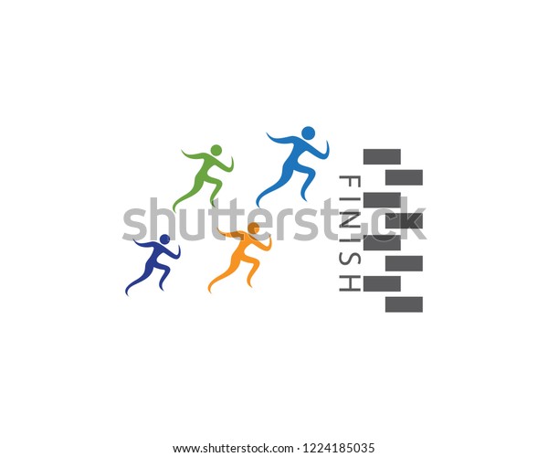 Running Race Logo Icon Stock Vector (Royalty Free) 1224185035 ...