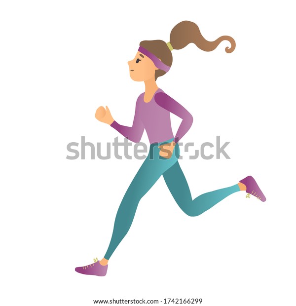 Running Rirl Vector Illustration Isolated On Stock Vector (Royalty Free ...