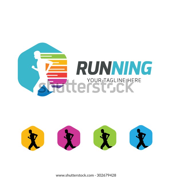 Running Sports Application Logo Template