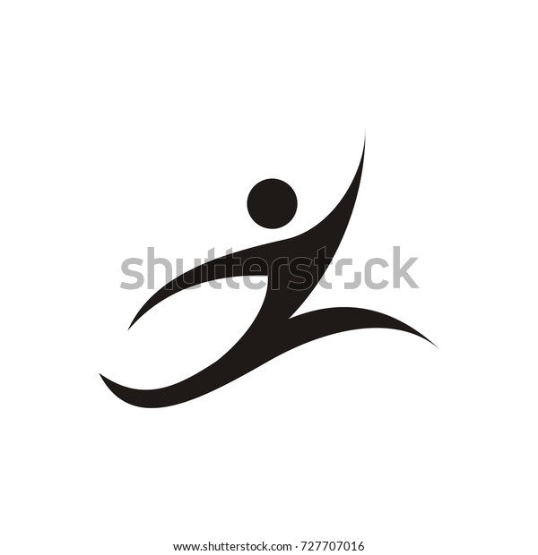 Running Stick Figure Black Logo Design Stock Vector (Royalty Free ...