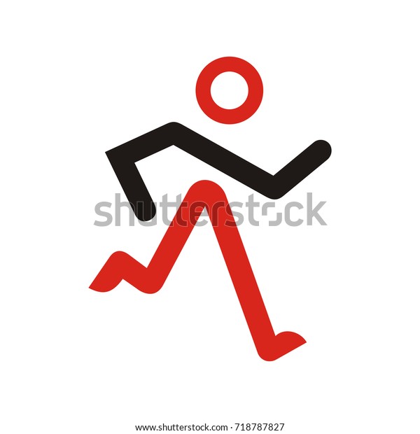 Running Stick Figure Logo Design Template Stock Vector (Royalty Free ...