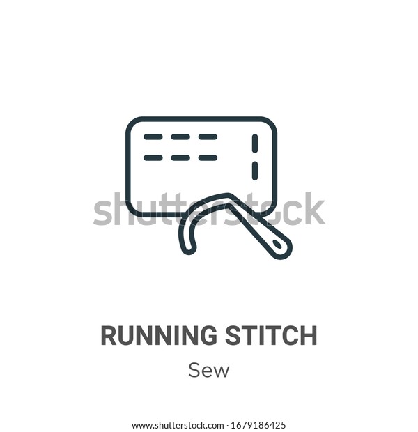 Running Stitch Outline Vector Icon Thin Stock Vector (Royalty Free ...