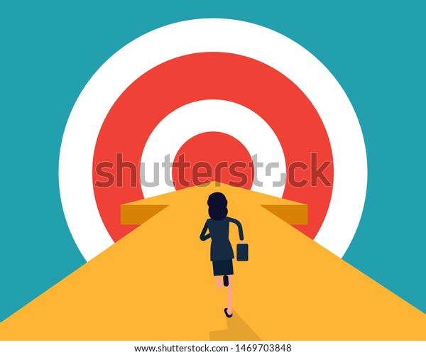 Running Towards Goal Vector Illustration Successful Stock Vector ...