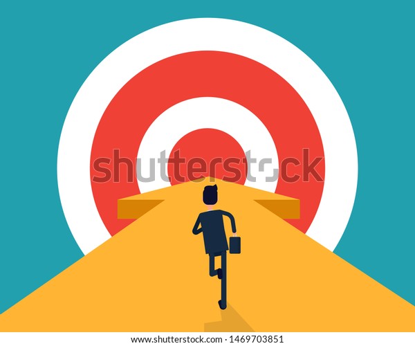 Running Towards Goal Vector Illustration Successful Stock Vector ...