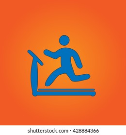 Running Treadmill Blue Flat Icon Black Stock Vector (Royalty Free ...