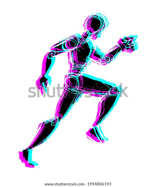 Running Visual Effect Body Design Stock Vector (Royalty Free ...