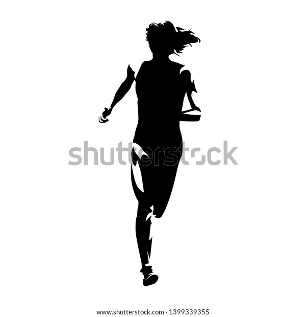Running Woman Front View Abstract Isolated Stock Vector (Royalty Free ...