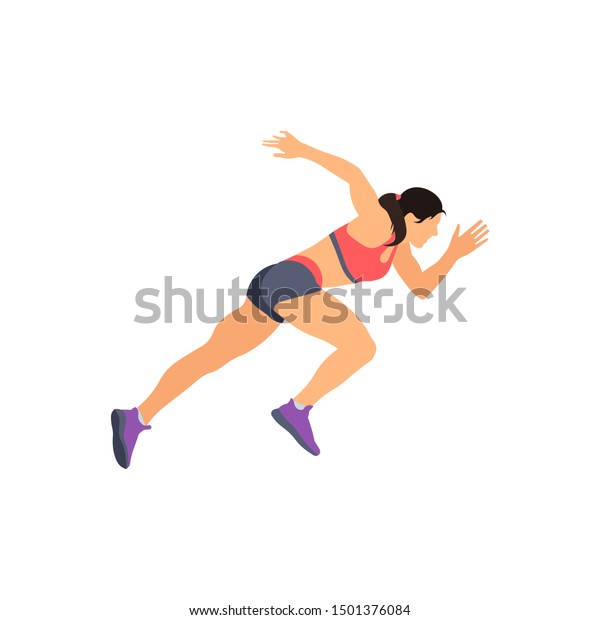 Running Woman Side View Vector Stock Vector (Royalty Free) 1501376084 ...