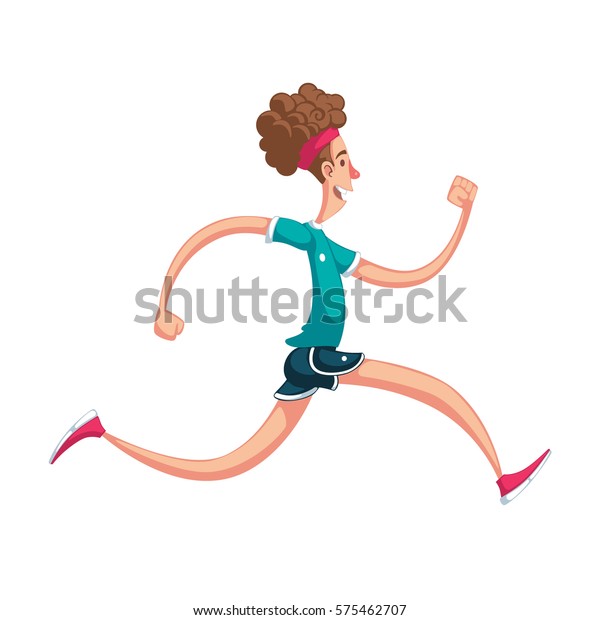Dibujo vectorial aislado de carácter joven. Corredora de dibujos de ...