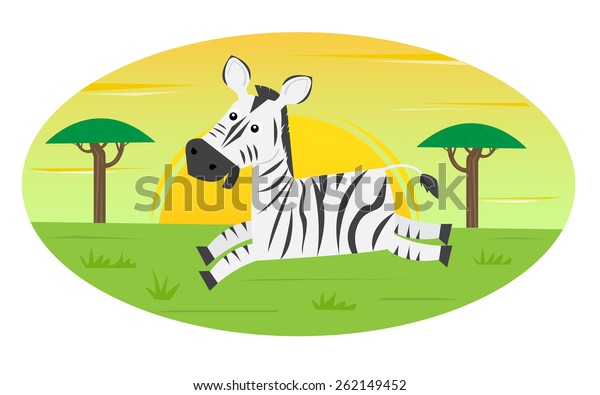 Running Zebra Cute Cartoon Zebra Running Stock Vector (Royalty Free ...