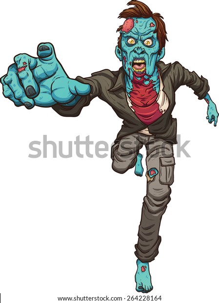 Running Zombie Vector Clip Art Illustration Stock Vector (Royalty Free ...