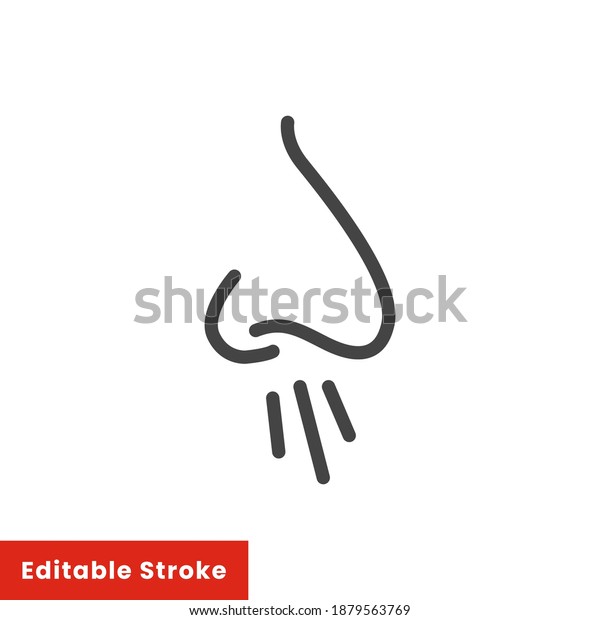 Runny Nose Vector Icon Linear Sign Stock Vector (Royalty Free ...