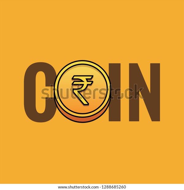 Rupee Gold Coin Typography Stock Vector (Royalty Free) 1288685260 ...