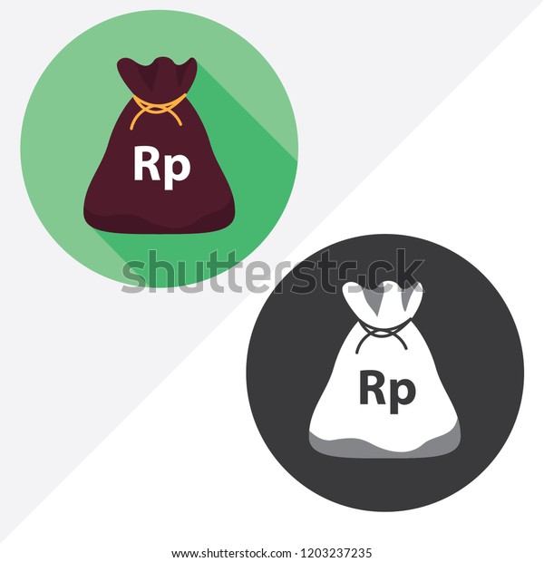 Rupiah Money Bag Flat Vector Icon Stock Vector (Royalty Free ...