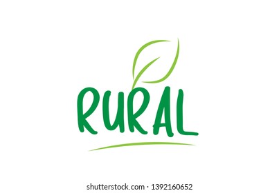 Rural Green Word Text Leaf Suitable Stock Vector (Royalty Free ...