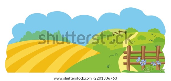 Rural Landscape Cartoon Vector Illustration Stock Vector (Royalty Free ...