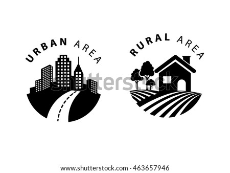 Vetor stock de Rural Urban Flat Icon (livre de direitos) 463657946 ...
