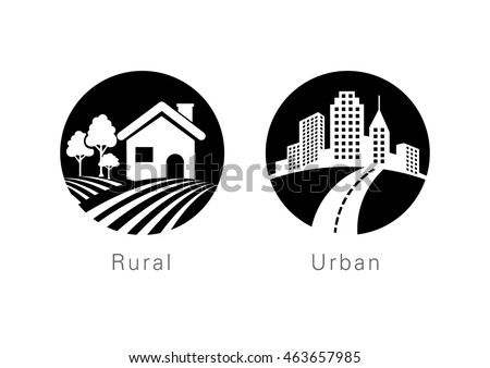 Rural Urban Flat Icon Stock-Vektorgrafik (Lizenzfrei) 463657985 ...