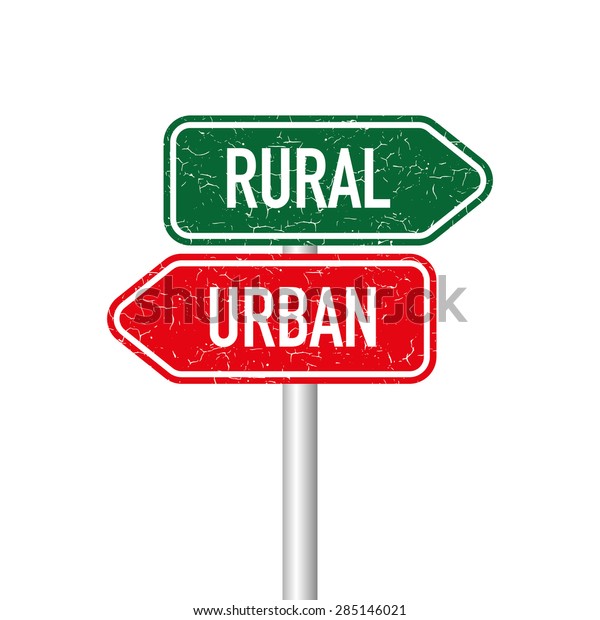 Rural Urban Signpost Stock Vector (Royalty Free) 285146021 | Shutterstock